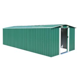vidaXL Gartenhaus Gerätehaus 257x580x181 cm Metall Grün