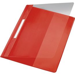 Leitz Hefter Plastik-Hefter Exquisit A4+ PVC mit Innentasche rot