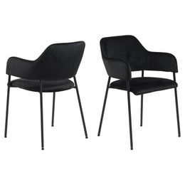 freiraum Armlehnstuhl Lima (2er-Set), (2er-Set) in schwarz, Polyester, Stahl - 54x82x55cm (BxHxT)