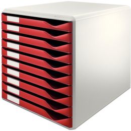 Leitz Briefablage Bürobox BxHxT 291x292x352mm 10 Schubladen bordeaux