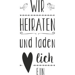 Heyda Stempel Motivstempel 'Wir heiraten und laden dich ein' 4,3x8,6cm