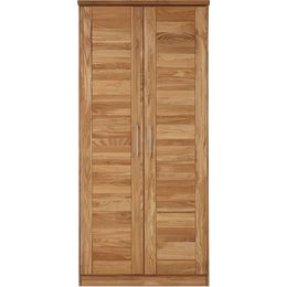 Home Affaire Drehtürenschrank Tommy aus massiver Wildeiche, in unterschiedlichen Schrankbreiten erhältlich, beige, 96 cm x 207 cm x 61 cm