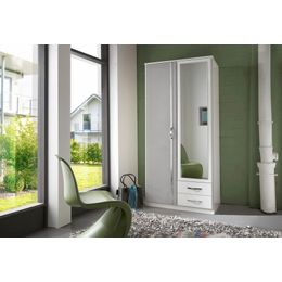 wimex Kleiderschrank Duo, grau|weiß, 90 cm x 198 cm x 58 cm, Türen: 2 St., weiß/betonfarben lichtgrau