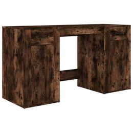 vidaXL Schreibtisch Schreibtisch mit Stauraum Räuchereiche Holzwerkstoff