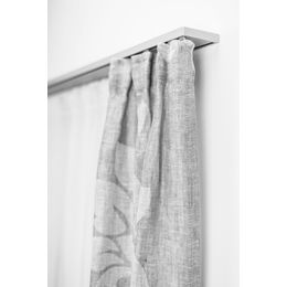 Gardinenschiene Garesa, L:450cm, grau, Aluminium, Kunststoff, Gardinenstangen, "102", Innenlaufprofil, schlicht, Deckenmontage, Aluminium,
