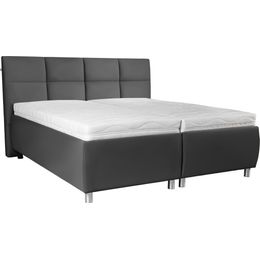 Stauraumbett Alina, B:178cm H:116cm L:217cm, grau, Microfaser GDU (100% Polyester), Betten, "Nadina Comfort", inkl. Stauraum und Lattenrost, in