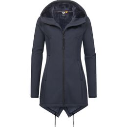 Ragwear Damen Sweatjacke "Wingi", blau, Gr. L, 95% Polyester, 5% Elasthan, Sweatjacken, Sportliche Damen Kapuzenjacke mit kuschelig weichem Innenleben