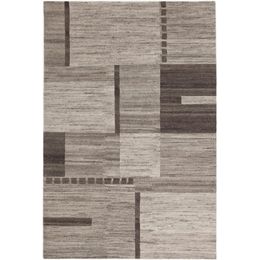 Wollteppich LUXOR living, B:250cm H:8mm L:350cm, beige, Wolle, Teppiche, "Henderson", reine Wolle, handgeknüpft, Patchwork Design