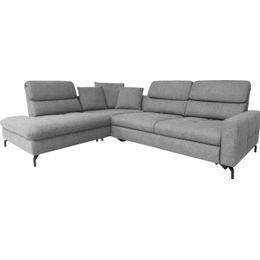 Ecksofa Alina, B:286cm H:127cm T:228cm, grau, Struktur fein TCM (100% Polyester), Wohnzimmer, Sofas, "Louis", Breite 286 cm, Rückenlehnenverstellung,