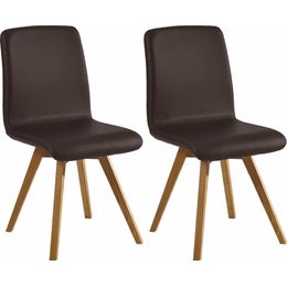 Schösswender SCHÖSSWENDER 4-Fußstuhl Karla (Set, 2 St), Gestell aus Massivholz, braun