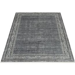 Teppich, B:67cm H:8mm L:130cm, grau, OCI DIE TEPPICHMARKE, Polyacryl, Viskose, Wohnzimmer, Teppiche, "BESTSELLER MIRI", Vintage Optik mit feinem