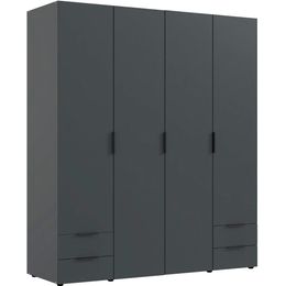 Kleiderschrank wimex, B:160cm H:185cm T:54cm, grau, Spanplatte, Schränke, "Modena", Drehtüren-Schrankprogramm