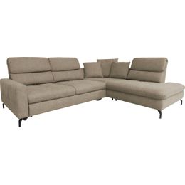 Ecksofa Alina, B:286cm H:127cm T:228cm, beige, Struktur fein TCM (100% Polyester), Wohnzimmer, Sofas, "Louis", Breite 286 cm,