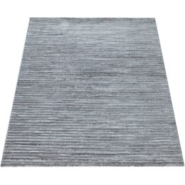Teppich Paco Home, B:80cm H:16mm L:150cm, grau, Polypropylen (PP), Wohnzimmer, Teppiche, "Tivago 000", Kurzflor, einfarbig und mit Streifen,