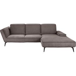 Ecksofa, B:304cm H:90cm T:190cm, grau, SET ONE BY Musterring, 95% Polyester 5% Polyamid, Wohnzimmer, Sofas, "SO 4500, Füße schwarz matt, inkl