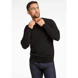 LINDBERGH Herren Strickpullover "LINDBERGH Strickpullover", schwarz, Gr. S, Obermaterial: 100% Schurwolle, Pullover