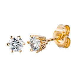 OROLINO Damen Paar Ohrstecker "Gold 750 mit 2x Brillant zus. 0,50 ct.", one-size, 0,5 SI = kleine Einschl&uuml;sse, Gold, gelb, Gold, Ohrringe