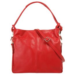 Samantha Look Damen Shopper, rot, Leder, leicht glänzend, unifarben, Taschen, echt Leder, Made in Italy