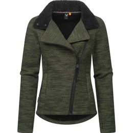 Ragwear Damen Strickfleecejacke "Saskie Melange", grau, Gr. S, Obermaterial: 56% Polyester, 44% Baumwolle, Innenfutter: 100% Polyester, Jacken, Grob