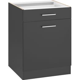 Unterschrank KOCHSTATION, B:60cm H:82cm T:60cm, grau, MDF, Küche, Schränke, "KS-Kehl", ohne Arbeitsplatte
