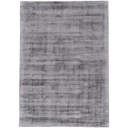 Teppich CarpetFine, B:120cm H:13mm L:170cm, grau, Viskose, Wohnzimmer, Teppiche, "Ava Viskoseteppich", Seidenoptik, leichter Glanz, auch als L&auml;ufer