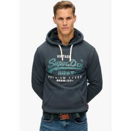 Superdry Herren Kapuzensweatshirt "DUO VINTAGE LOGO HOODIE", schwarz, Gr. S, bedruckt, angeraute Sweatware, Obermaterial: 80% Baumwolle, 20%