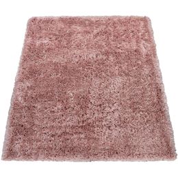 Hochflor-Teppich Paco Home, B:160cm H:60mm L:220cm, pink, Polyester, Teppiche, "Akumal 930", Shaggy, besonders weich durch Softgarn, Uni-Farben