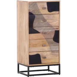 Kommode GUTMANN FACTORY, B:50cm H:105cm T:30cm, beige, Massivholz, Sideboards