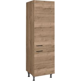Hochschrank Nobilia, B:60cm H:216,6cm T:58,3cm, braun, Schränke, ""Structura", Ausrichtung wählbar, mit zwei Türen, vormontiert", Breite/Höhe: