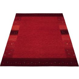 Wollteppich, B:90cm H:12mm L:160cm, rot, OCI DIE TEPPICHMARKE, Schurwolle, Wohnzimmer, Teppiche, "INTENSE MALA", handgekn&uuml;pft, reine Schurwolle,