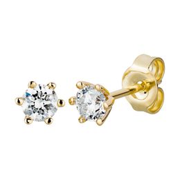 OROLINO Damen Paar Ohrstecker "Gold 585 mit 2x Brillant zus. 0,50 ct.", one-size, 0,5 SI = kleine Einschl&uuml;sse, Gold, gelb, Gold, Ohrringe