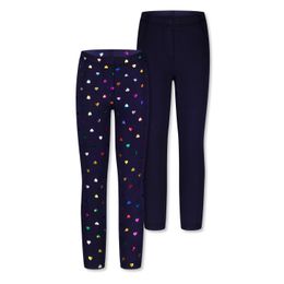 SALT & PEPPER SALT AND PEPPER Jungen Thermoleggings "Foilprint Hearts", blau, Gr. 134, bedruckt, unifarben, 30% Baumwolle, 65% Polyester, 5% Elasthan, Hosen, im
