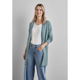Street One Damen Strickjacke, blau, Gr. 34, unifarben, Stoff, 70% Viskose, 30% Nylon, Strickjacken, verschlusslos