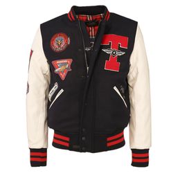 Top Gun Herren Bomberjacke "TG22015", blau, Gr. S, Obermaterial: 40% Wolle, 60% Polyester / Strick: 100% Polyester / Wattierung: 100% Polyester /