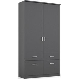Kleiderschrank Rauch, B:91cm H:199cm T:58cm, grau, Holzwerkstoff, Kinderzimmer, Schr&auml;nke, "Kleiderschrank Schrank Garderobe deckenhoher Schrank