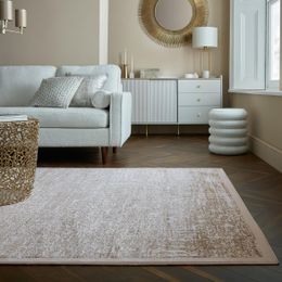 Teppich FLAIR RUGS, B:80cm H:8mm L:150cm, gold, Kunstfaser, Wohnzimmer, Teppiche, "Eris Trace", Glanzeffekt Teppich