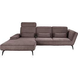 Ecksofa, B:304cm H:90cm T:190cm, grau, SET ONE BY Musterring, 95% Polyester 5% Polyamid, Wohnzimmer, Sofas, "SO 4500, Füße schwarz matt, inkl