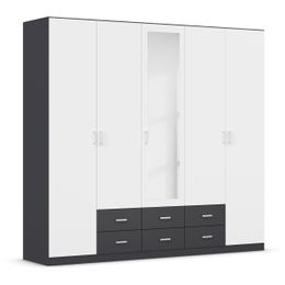 Kleiderschrank Rauch, B:226cm H:210cm T:54cm, grau, Holzwerkstoff, Schränke, "Schrank Garderobe Wäscheschrank GAMMA in 3 Breiten", viel Stauraum mit