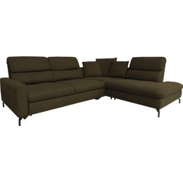 Ecksofa Alina, B:260cm H:127cm T:228cm, grau, Struktur fein TCM (100% Polyester), Wohnzimmer, Sofas, "Louis", Breite 260 cm, Rückenlehnenverstellung,