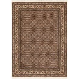 Orientteppich, B:40cm H:4mm L:60cm, beige, OCI DIE TEPPICHMARKE, Seide, Wolle, Teppiche, "Cavari Herati", handgeknüpft, mit Fransen, Wohnzimmer,