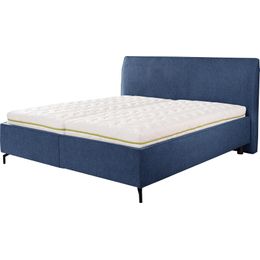 Stauraumbett Alina, B:180cm L:219cm, blau, Struktur fein TCM (100% Polyester), Kinderzimmer, Betten, "Serina Supercomfort", inkl. Lattenrost mit
