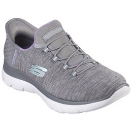 Skechers Damen Slipper "SUMMITS DAZZLING HAZE", Gr. 39, grau, Textil, Schuhe, Slip Ins Sneaker, Freizeitschuh mit dezenten Kontrastdetails