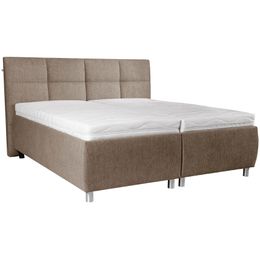 Stauraumbett Alina, B:178cm H:116cm L:217cm, grau, Struktur fein TCM (100% Polyester), Betten, "Nadina Comfort", inkl. Stauraum und Lattenrost, in