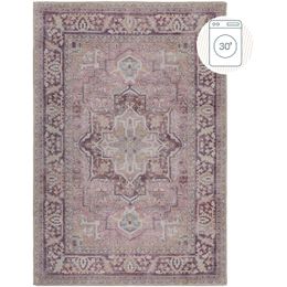 Teppich FLAIR RUGS, B:80cm H:4mm L:150cm, rosa, Kunstfaser, Wohnzimmer, Teppiche, "Windsor", Waschbarer Teppich