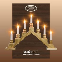Weigla Lichterbogen Schwede, Weihnachtsdeko (1-tlg), 7-flammig, beige, natur