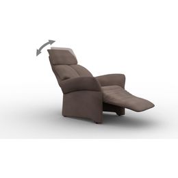 Relaxsessel Alina, B:84cm H:114cm T:88cm, braun, Struktur fein XBO (100% Polyester), Wohnzimmer, Sessel, "Savin", in Gr&ouml;&szlig;e M, Liegefl&auml;che 180cm,