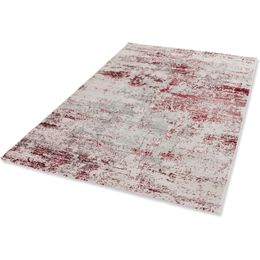 Teppich Astra, B:80cm H:9mm L:150cm, rot, Kunstfaser, Wohnzimmer, Teppiche, "Noa 201", Kurzflor, Wohnzimmer