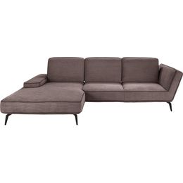 Ecksofa, B:304cm H:90cm T:190cm, grau, SET ONE BY Musterring, 95% Polyester 5% Polyamid, Wohnzimmer, Sofas, "SO 4500, Füße schwarz matt, inkl