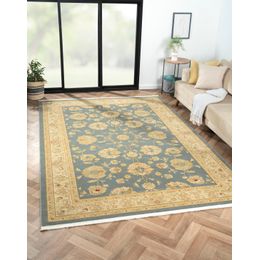 Teppich, B:200cm H:7,5mm L:290cm, blau, MyFlair M&Ouml;BEL & ACCESSOIRES, Polypropylen (PP), Wohnzimmer, Teppiche, "Maryam 5", Kurzflor, Orient Optik,