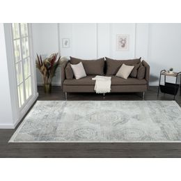 Teppich, B:200cm H:10mm L:290cm, beige, MyFlair MÖBEL & ACCESSOIRES, Polyester, Wohnzimmer, Teppiche, "My Kazak", Kurzflor, Retro-Style, besonders